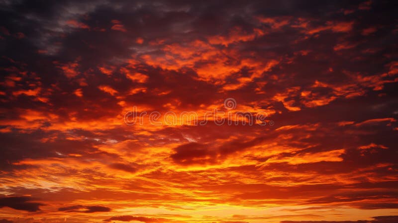 Stunning Sunset Sky with Vibrant Orange and Red Clouds Creating a ...