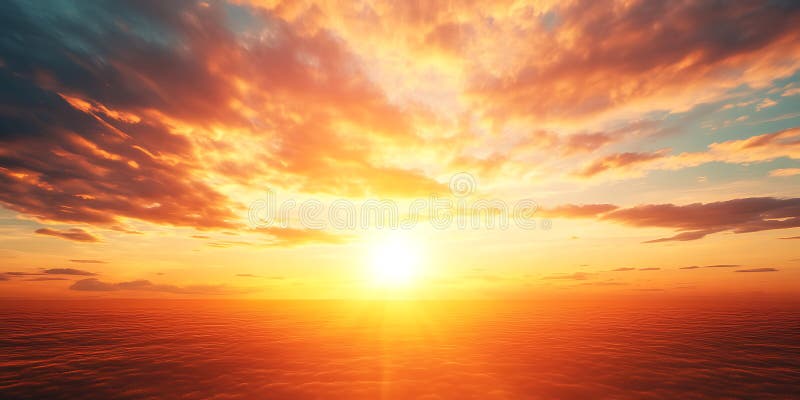 Stunning Sunset: Vibrant Colors and Golden Hour Sky Stock Illustration ...
