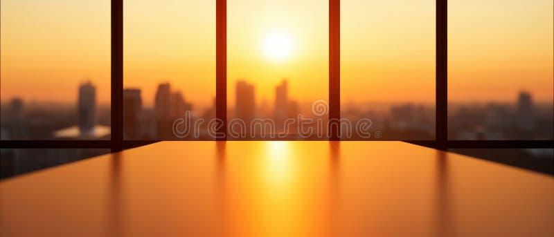 A Stunning Sunset View from a Modern Office Building Overlooking the ...