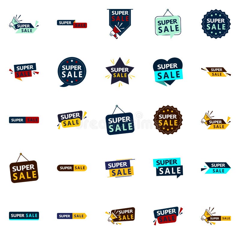 25 Stunning Super Sale Banners for Online Stores Stock Vector ...