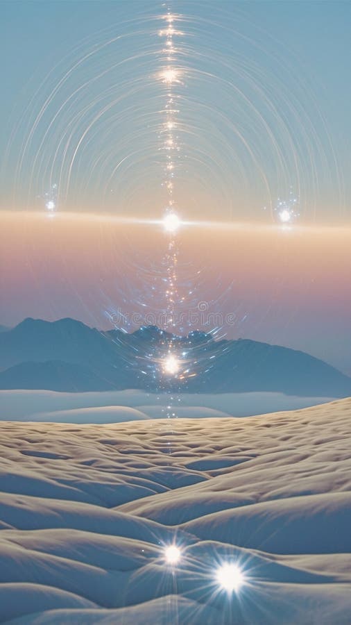 A Stunning and Surreal Landscape with Snow, Mountains, a Gradient Sky ...