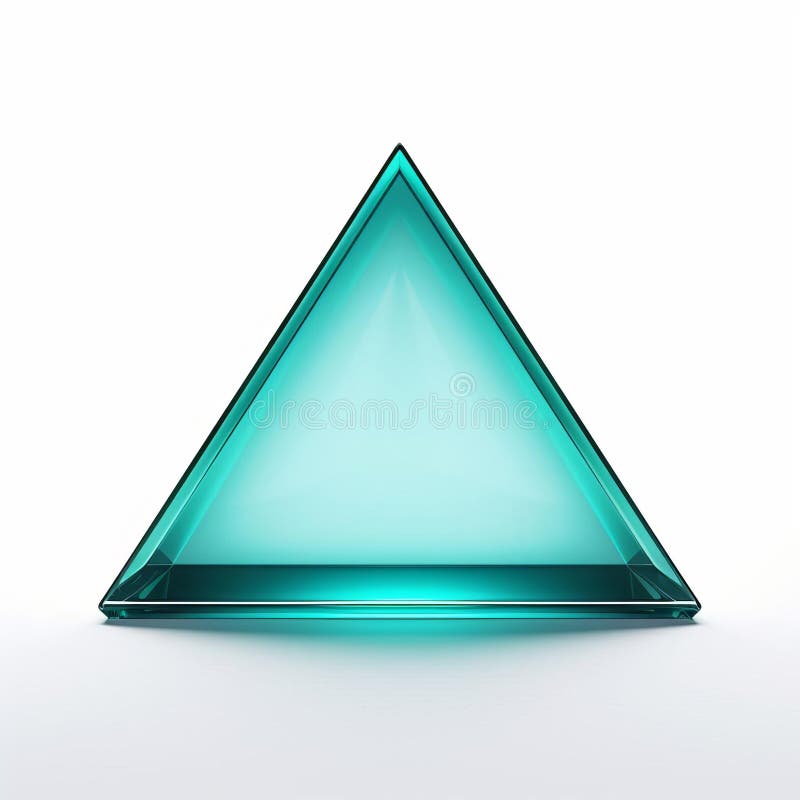 Stunning Teal Glass Triangle on Crisp White Background Composition ...