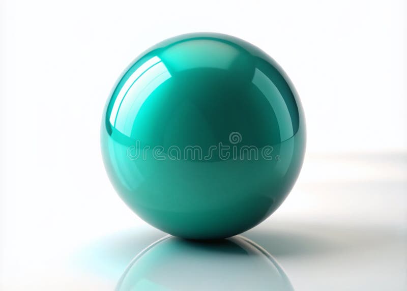 Teal Glossy Sphere a Modern Minimalist Visual Element for Creative ...