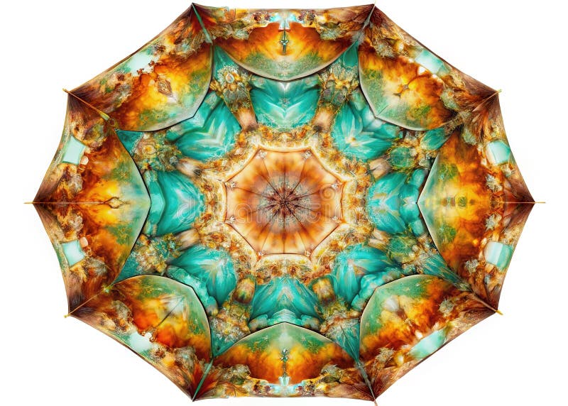 A Stunning Teal Kaleidoscope Umbrella Bubble Float Ceramic Tile Design ...
