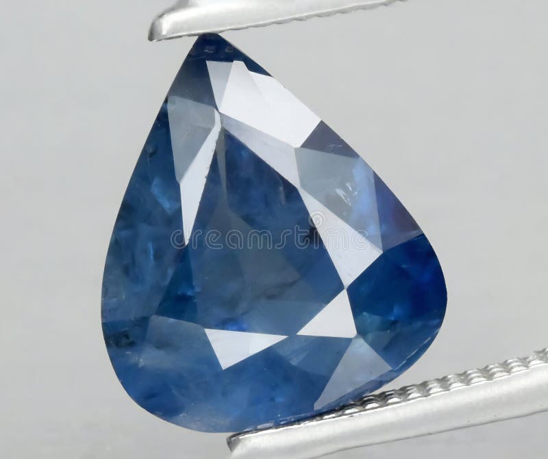 Stunning Teardrop Sapphire Gemstone Glimmering Under Light Stock Photo ...