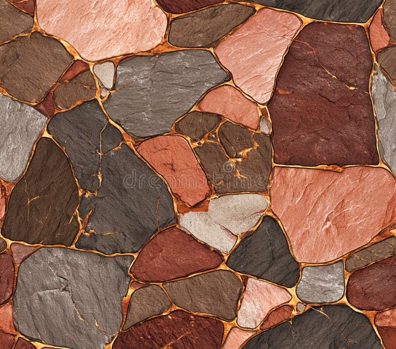 Stunning Terrazzo Texture Red Brown Gold Stone Mosaic Pattern Stock ...