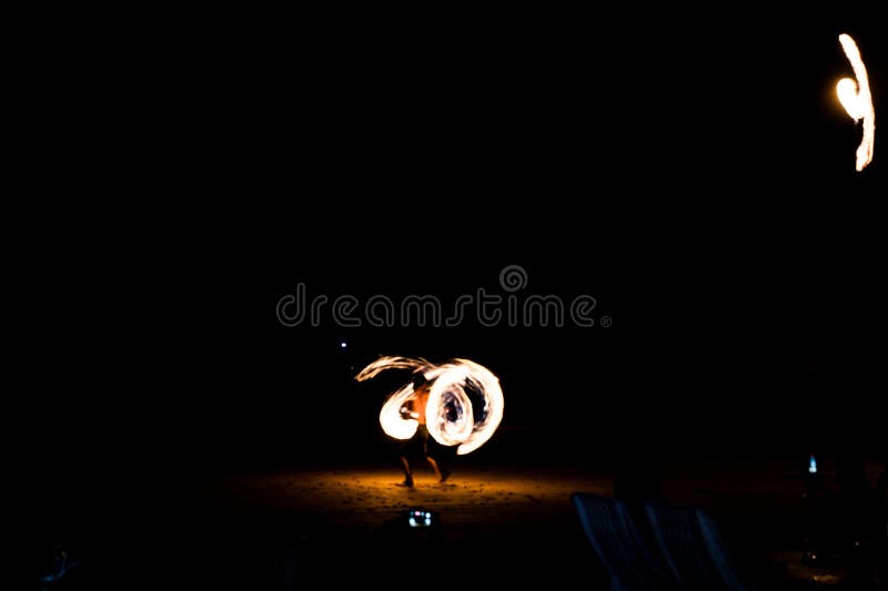 Stunning Thai Fire Dance Performance in Thailand Stock Photo - Image of ...