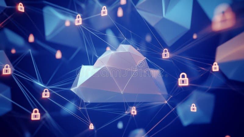 Stunning Three-Dimensional Cloud Composition with Lock Symbols Stock ...