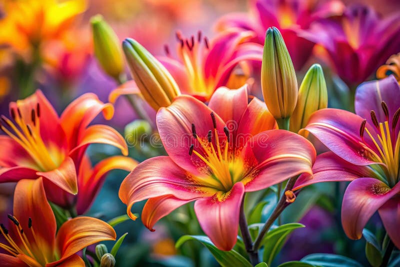 Stunning Tilt-Shift Lily Floral Design Elements for Creative Card and ...