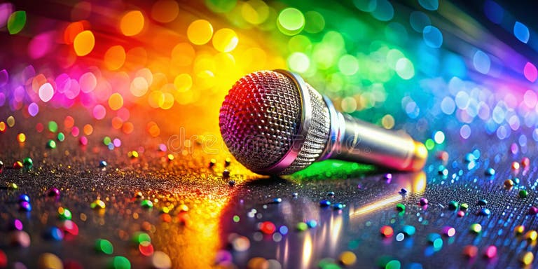 A Stunning TiltShift Effect Miniature Rainbow Explosion Microphone a ...