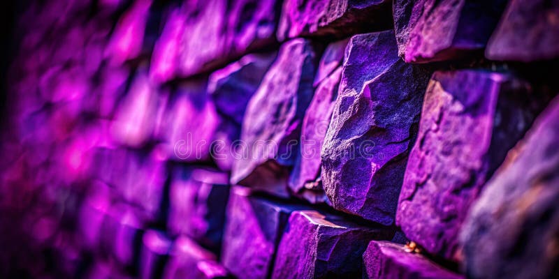 A Stunning TiltShift Perspective on a Dark Purple Grunge Stone Wall ...