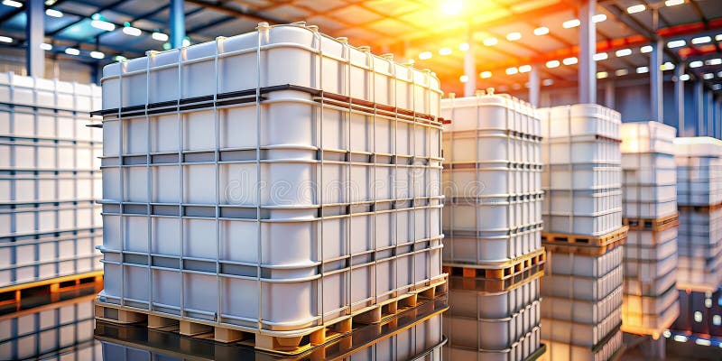 A Stunning TiltShift Perspective on Stacked White Plastic IBC ...