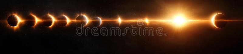 Time-lapse of a Solar Eclipse from Partial To Full Coverage Stock ...