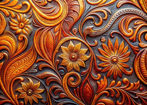 Stunning Tooled Leather Pattern Design a Dynamic Visual Element for ...