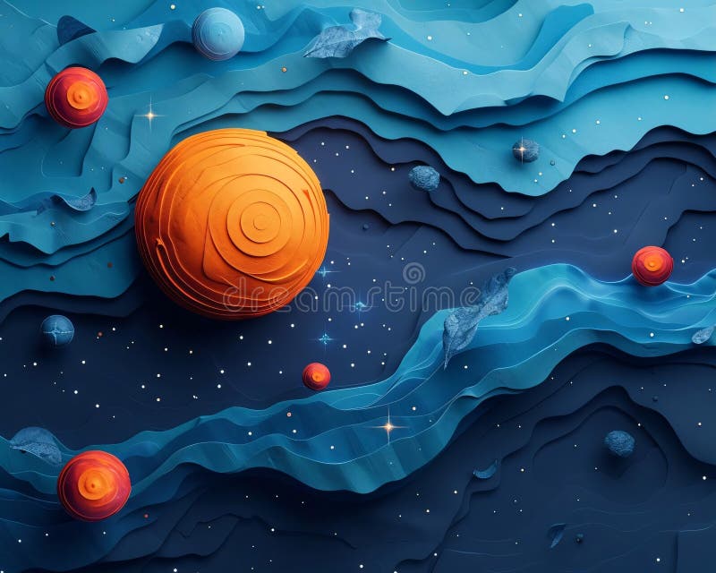 Stunning Top-Down View of Universe Cosmos in Flat Design with Split ...