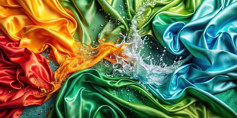 Stunning TopDown Flat Lay Featuring Earthy Tones Silk Fabric and a ...