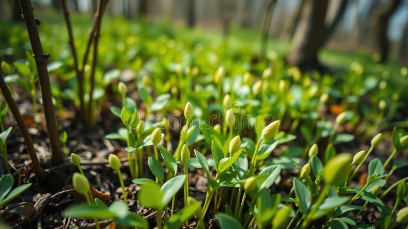 A Stunning TopDown View of Emerging Spring Seedlings Capturing the ...