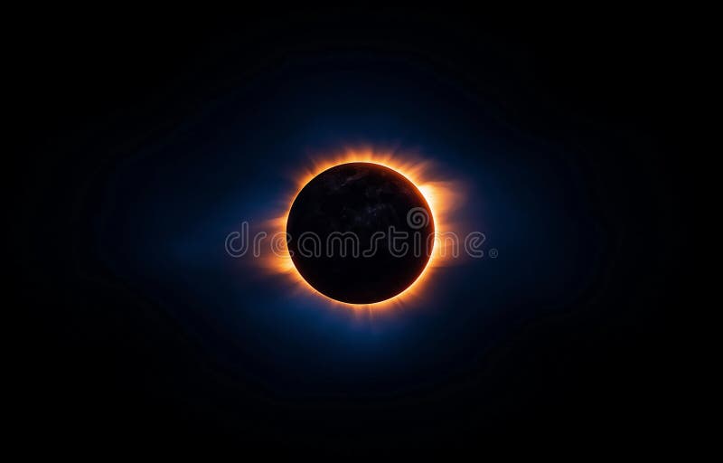 Stunning Total Solar Eclipse with Darkened Sun Surrounded by Glowing ...
