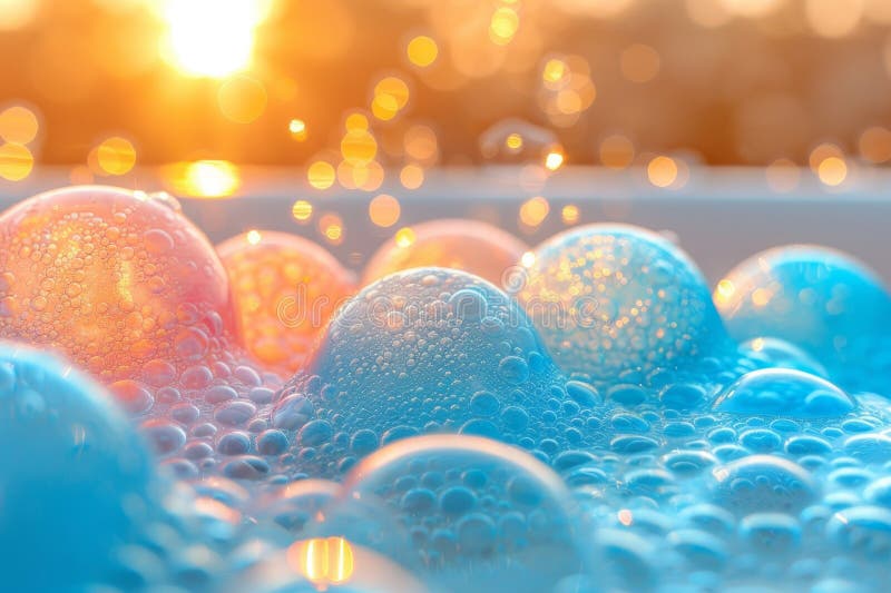 Stunning Translucent Bubbles of Clear Water Gracefully Floating Over a ...