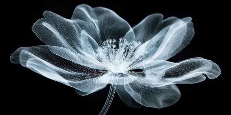 X-ray of a Translucent Flower on Black Stock Illustration ...