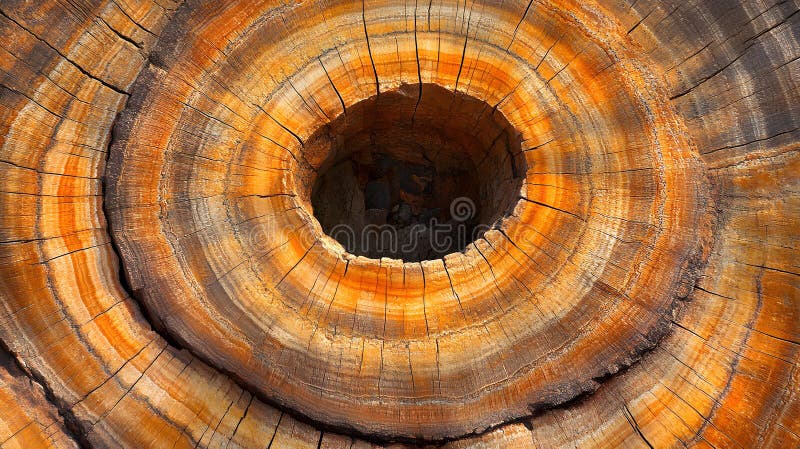Stunning Tree Trunk Cross Section Texture with Hole Royalty Free Image ...