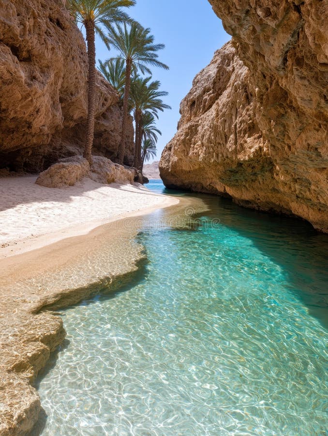Stunning Tropical Beach Oasis Surrounded by Towering Cliffs Stock ...
