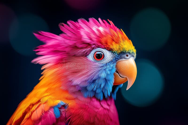 A Stunning Tropical Bird Displays an Array of Bold Colors and Complex ...