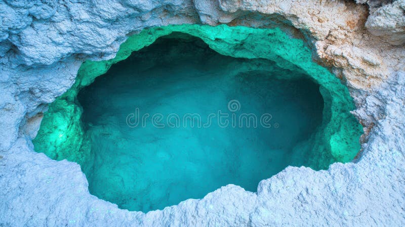 Stunning Turquoise Cave with Natural Light Stock Illustration ...