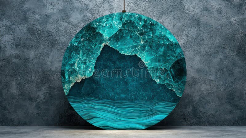 Stunning Turquoise Geode Landscape Stock Illustration - Illustration of ...