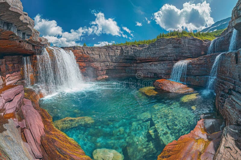 Stunning Ultra High Definition Visual of a Panoramic Waterfall in ...
