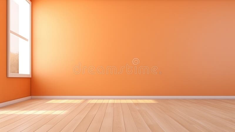Ultra Realistic Empty Room with Clear Wall and Wooden Floor Stock ...