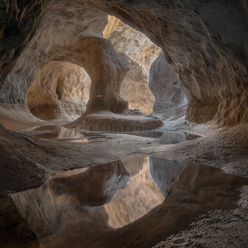 Stunning Underground Cave with Stalactites and Stalagmites Stock ...
