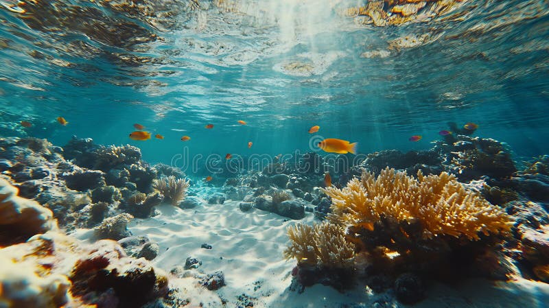 Stunning Underwater Coral Reef Scene with Tropical Fish Stock ...
