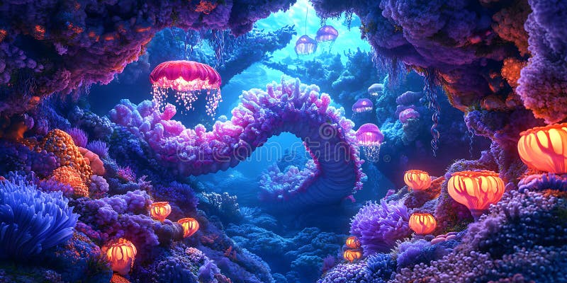 Stunning Underwater Coral Reef Scene Vibrant Ocean Background Image ...
