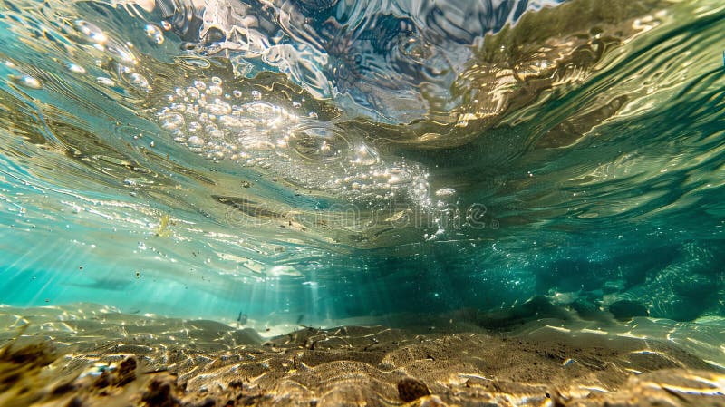 Stunning Underwater Photograph of Clear Ocean Water with Sunlight ...