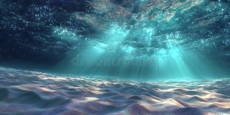 Stunning Underwater Scene Ocean Floor Background with Light Rays Stock ...