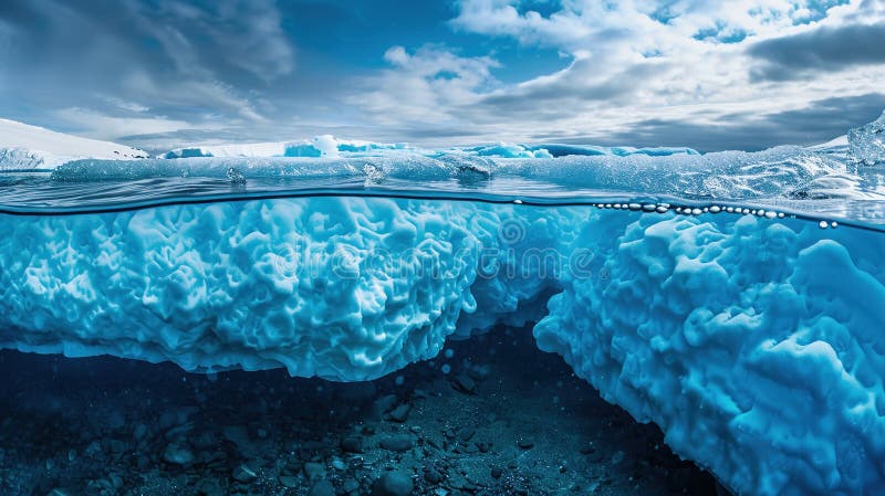 Stunning Underwater View of Ice Formation Beneath Arctic Ocean Surface ...