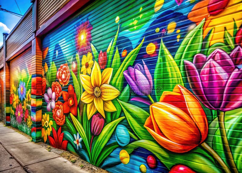 Vibrant Spring Street Art a Colorful Urban Masterpiece Featuring Sharp ...