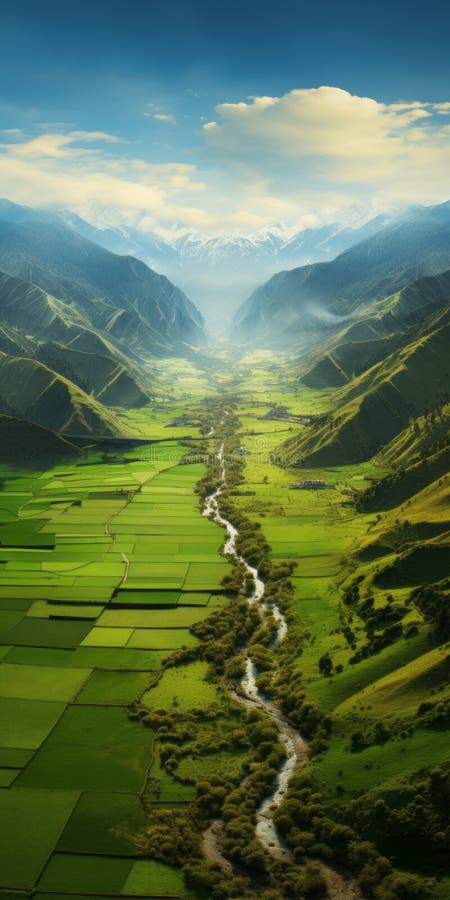 Stunning Valley Landscape a Captivating Blend of Nature S Beauty Stock ...