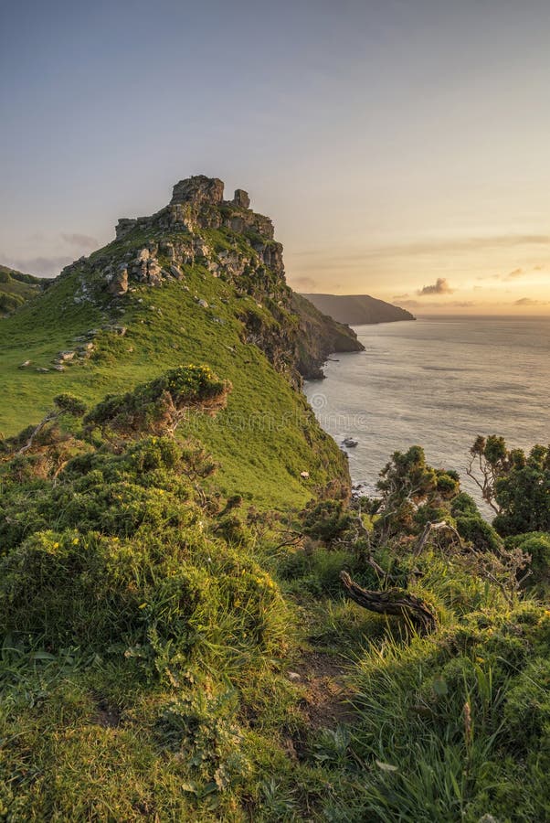 Stunning Valley of the Rocks Landscape in Devon during Summer Sunset ...