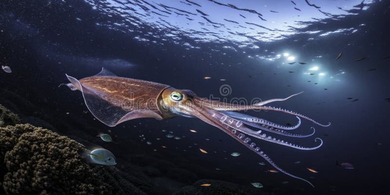 A Stunning Vampire Squid Dances through the Enchanting Darkness of the ...