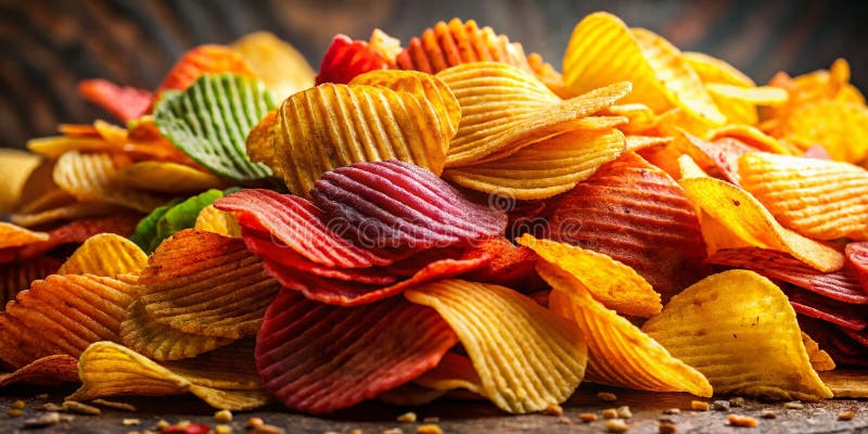 Stunning Variety of Crispy Potato Chips Exploring Textural and Color ...