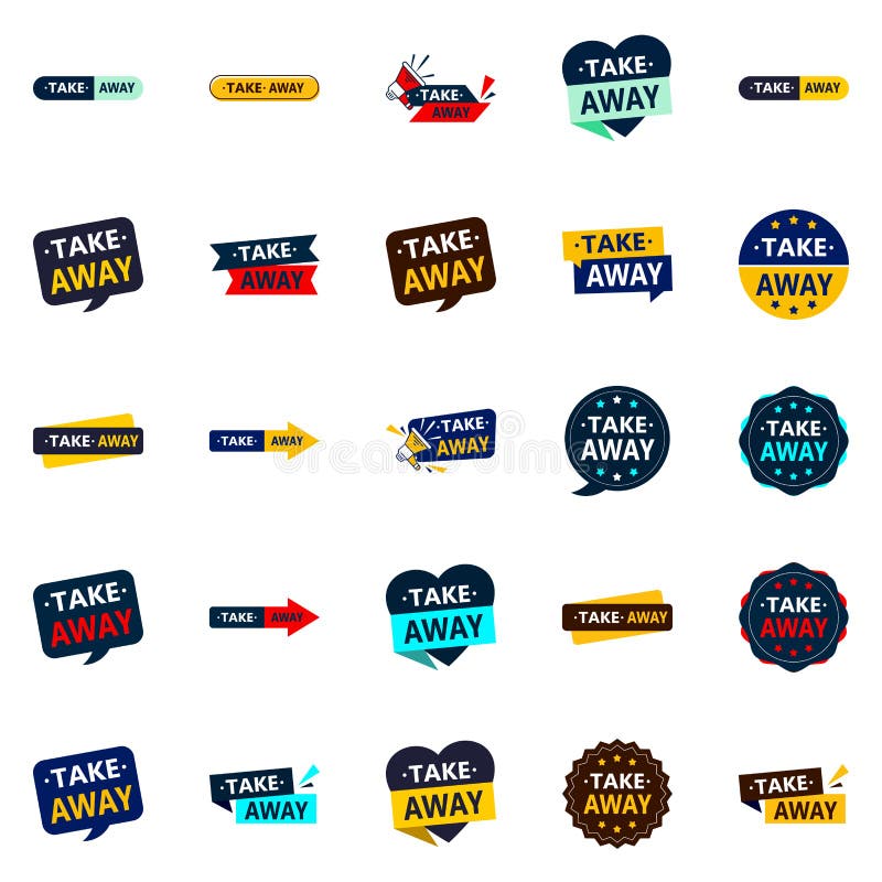 25 Stunning Vector Designs in the Take Away Bundle Perfect for Food ...