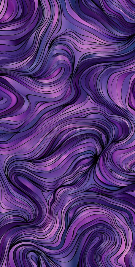 Seamless Abstract Purple Waves Pattern with Digital Ink Lines Stock ...