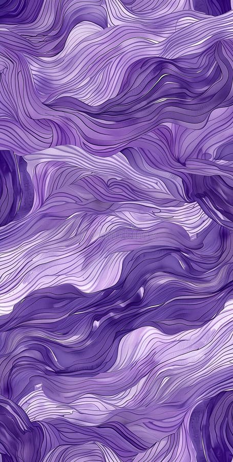 Seamless Abstract Purple Waves Pattern with Digital Ink Lines Stock ...