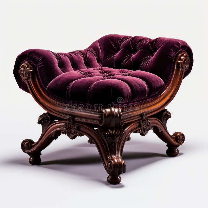 Stunning Velvet Victorian Foot Stool - 3d Seat Sofa Model Stock ...