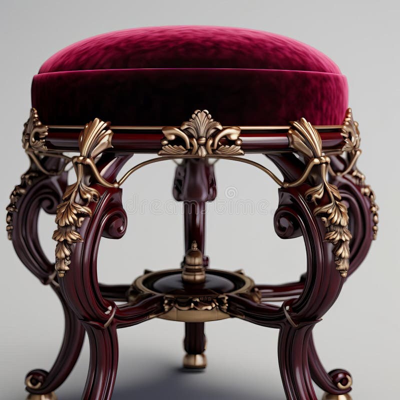 Stunning Velvet Victorian Foot Stool Coat Stand Image Creation Stock ...