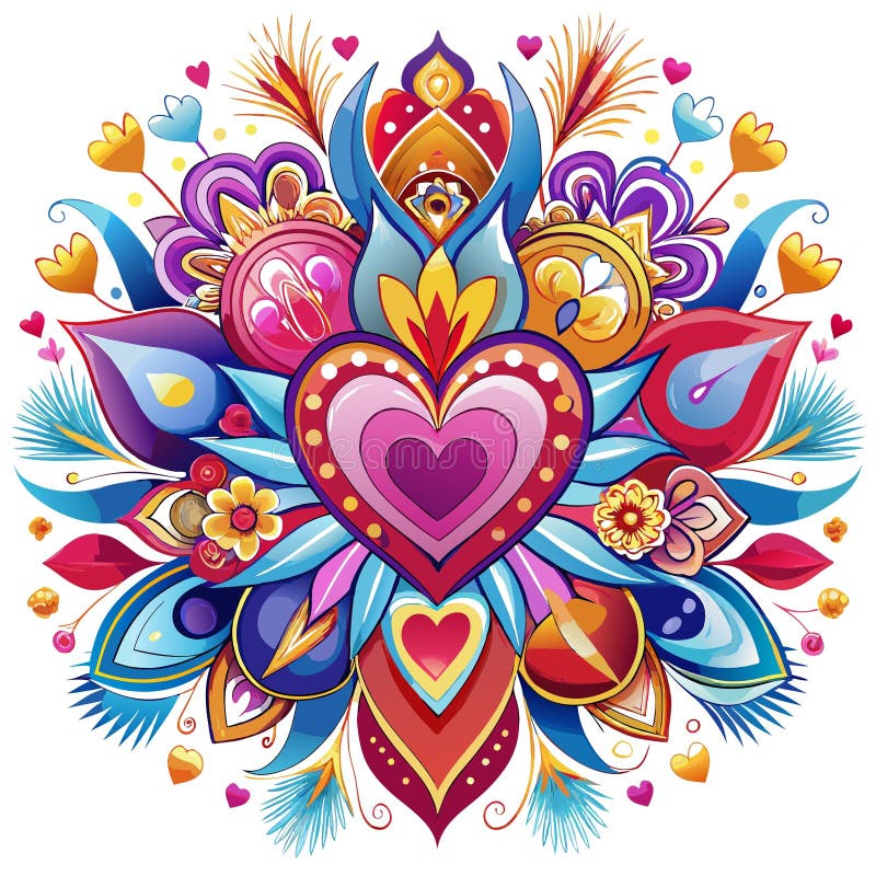 A Stunning and Vibrant Design Featuring a Dazzling Array of Hearts and ...