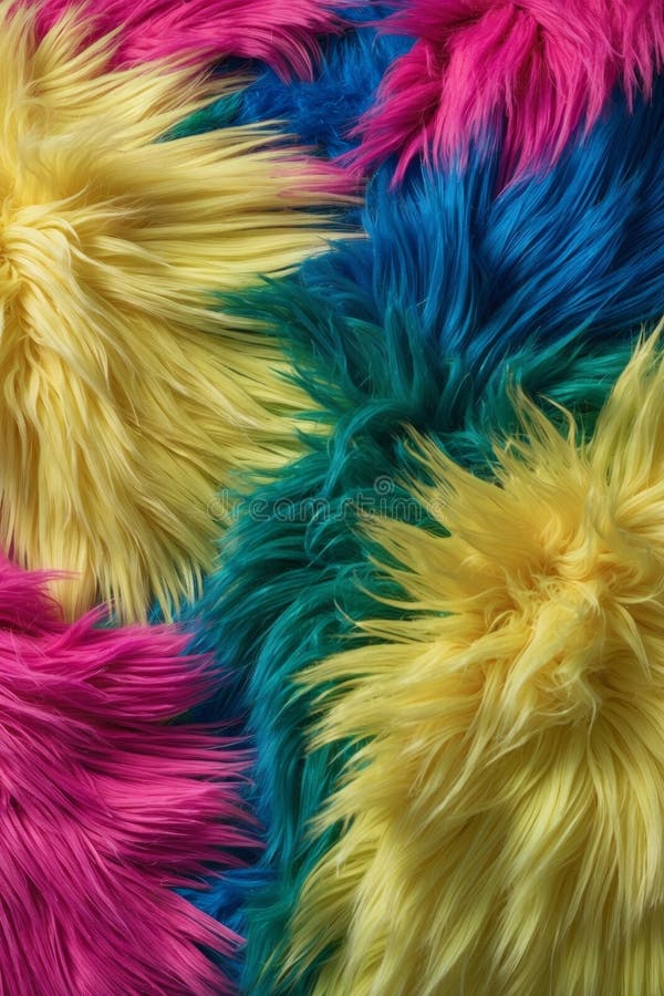 Stunning Vibrant Multicolored Faux Fur Texture Stock Photo - Image of ...