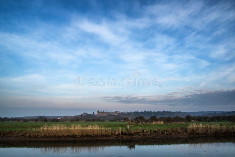Stunning Vibrant Sunrise with Medieval Castle Reflected in Calm Stock ...